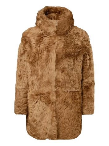 ERL Hooded Shearling Coat - Brown