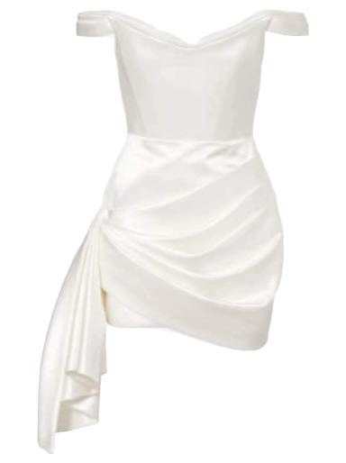 Alex Perry Cotton And Silk Satin Bustier Mini Dress - White