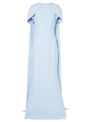 SAFIYAA LONDON Shawl Crepe Maxi Dress - Blue