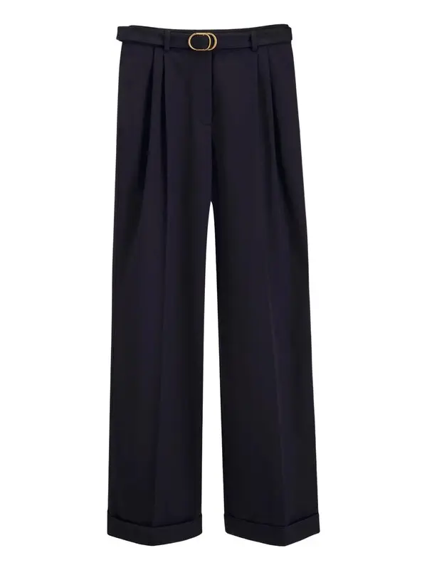 Dior Belted Flared Pants - Black