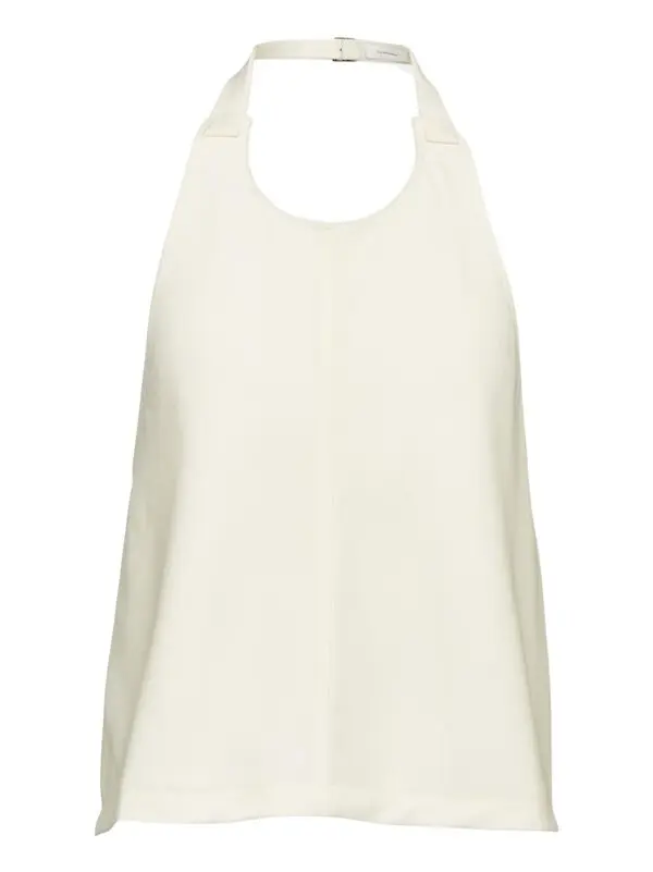 Wardrobe.NYC Halter Neck Top With Open Back - White