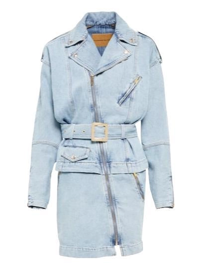 Alexandre Vauthier Asymmetric Zipped Denim Minidress - Blue
