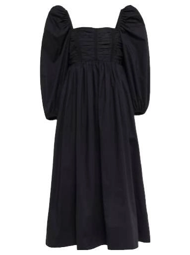 Ulla Johnson Puff Sleeve Pleated Dress - Black