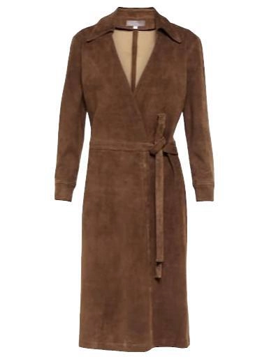 Stouls Ross Suede Wrap Midi Dress - Brown