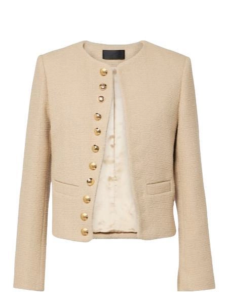 NILI LOTAN Cropped Button-down Casual Jacket - Green