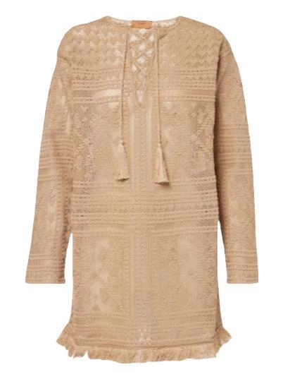 Alanui Lace Dress With Fringed Hem - Nude
