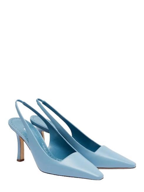 Manolo Blahnik Leather Slingback Pumps - Blue