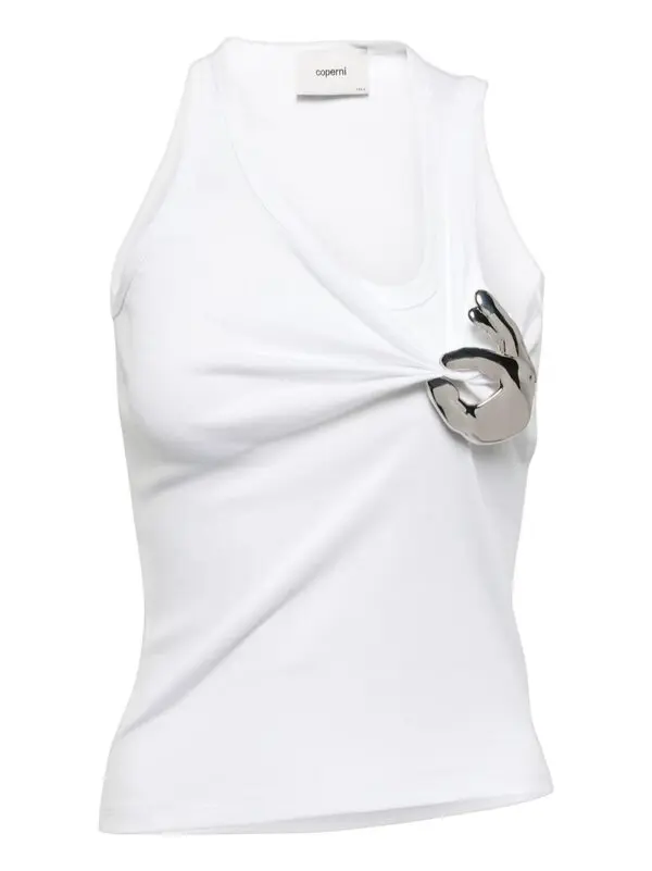Coperni Hand Embellished Tank - White