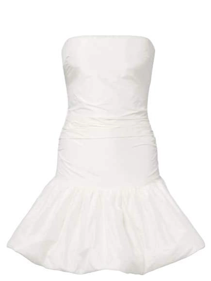 ROTATE BY BIRGER CHRISTENSEN Bridal Silk Taffeta Mini Dress - White