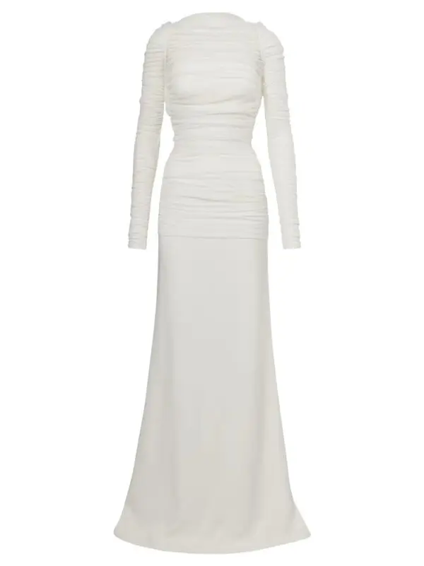 Christopher Esber Veiled Silk Tulle Gown - White