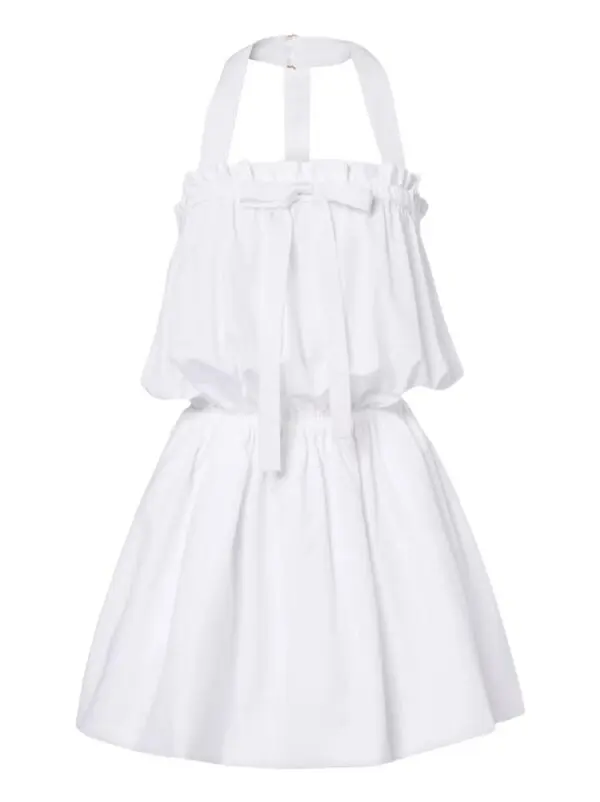 PATOU Halterneck Cotton Mini Dress - White