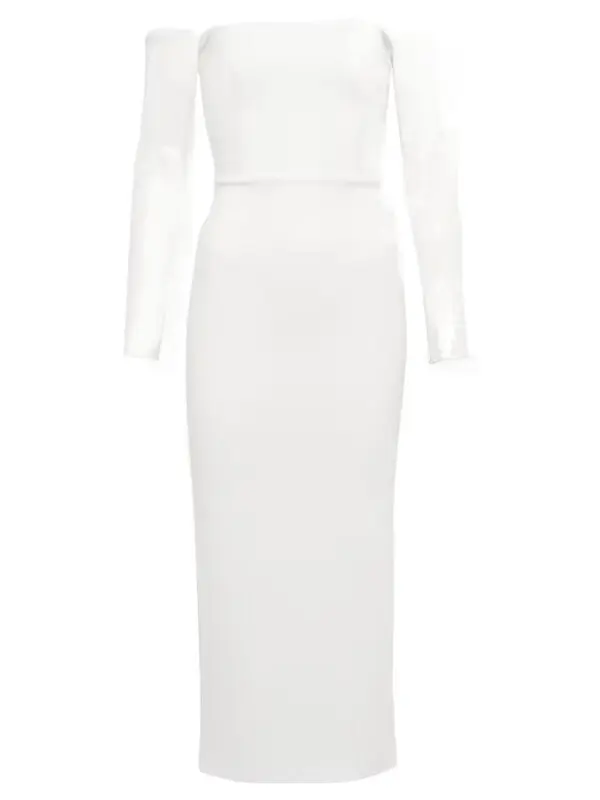 Alex Perry Tate Off-shoulder Stretch-crepe Midi Dress - White