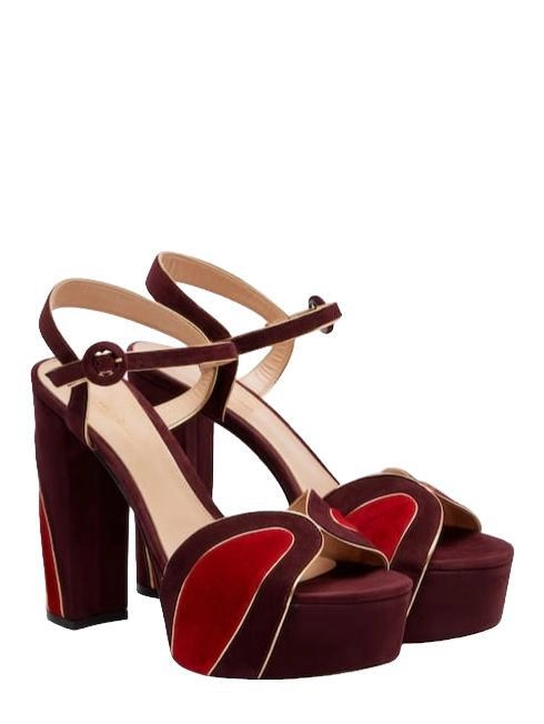 GIANVITO ROSSI Suede Platform Sandals - Brown