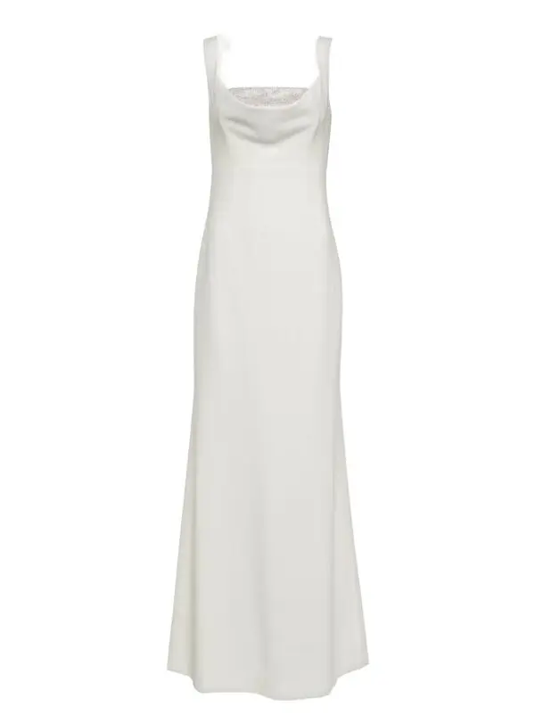 Roland Mouret Embellished Crêpe Gown - White