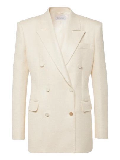 Gabriela Hearst Gavin Double-breasted Silk And Wool Blazer - White