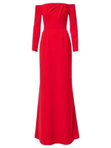 Carolina Herrera Off-shoulder Draped Crêpe Gown - Red