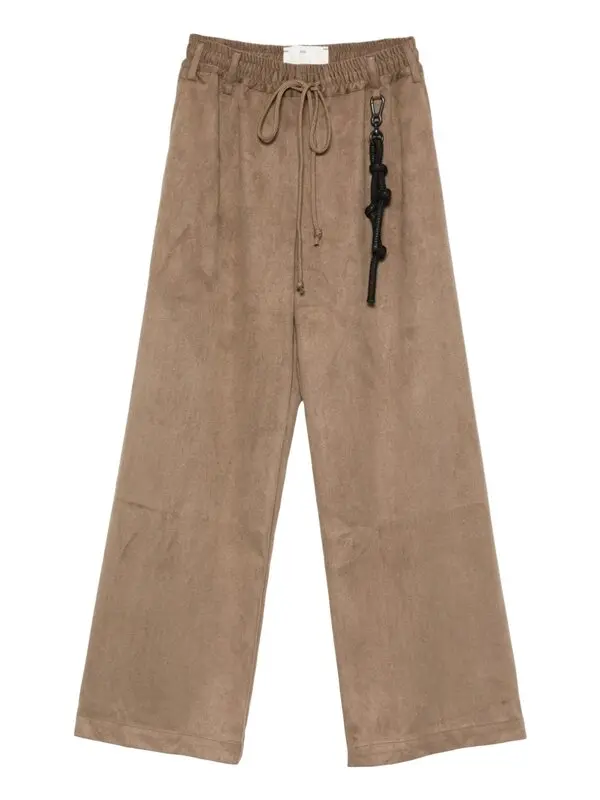 SONG FOR THE MUTE Wide-leg Casual Pants With Drawstring - Brown