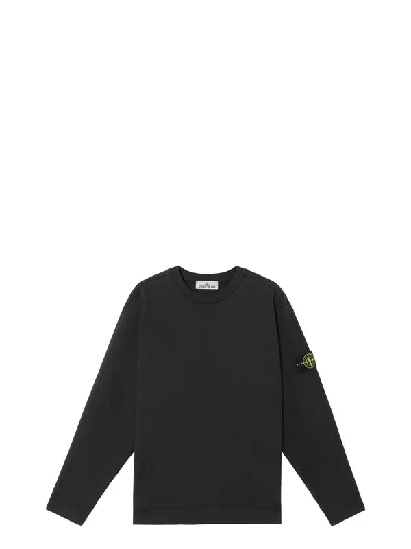 Stone Island Logo Patch Sweatshirt - Black