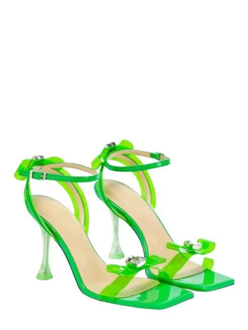 MACHMACH Bow Embellished Sandals - Green