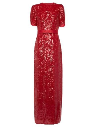 Erdem Sequined Maxi Dress With Bow Detail - Red