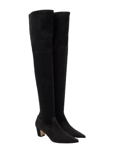 Manolo Blahnik Lupasca 55 Suede Over-the-knee Boots - Black