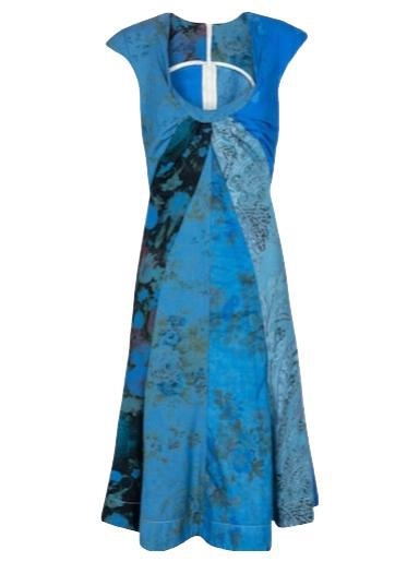 MARINE SERRE Printed Regenerated Cotton Minidress - Blue