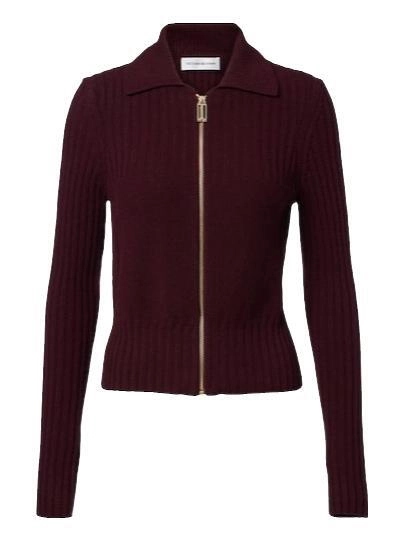Victoria Beckham Wool And Cashmere-blend Zip-up Cardigan - Brown