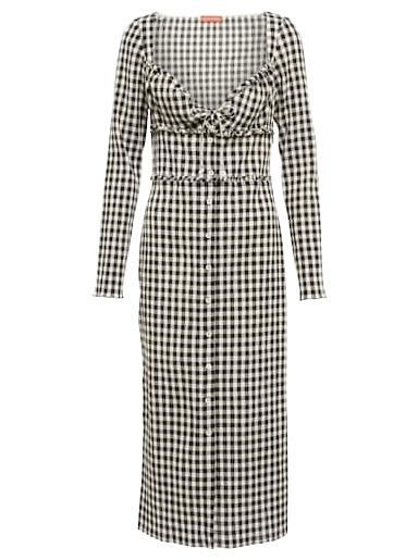 Altuzarra Gingham Cotton And Silk Dress - Gray