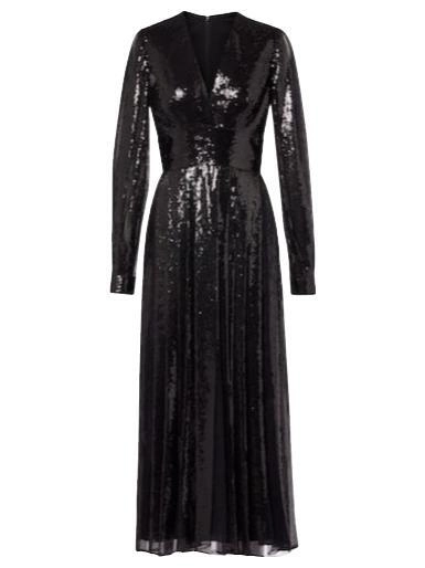 Elie Saab Sequined Tulle Maxi Dress - Black