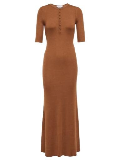 Gabriela Hearst Johanna Ribbed-knit Maxi Dress - Brown