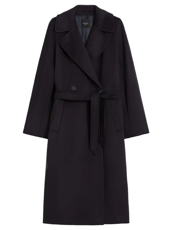 Max Mara Wool Midi Coat - Navy Blue