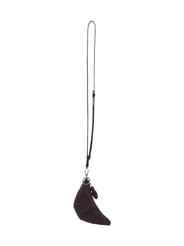 LEMAIRE Croissant Leather Wallet On Chain - Brown