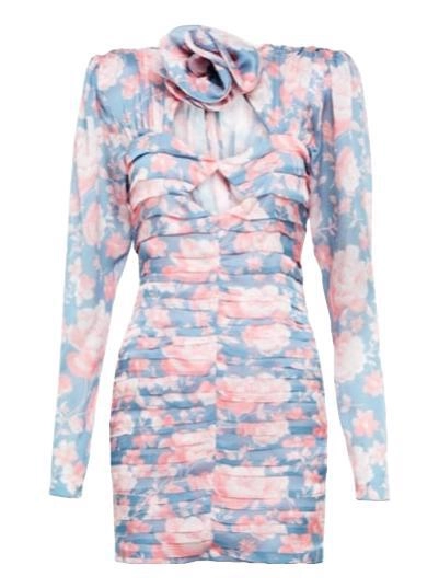 Magda Butrym Floral Silk Cutout Minidress - White