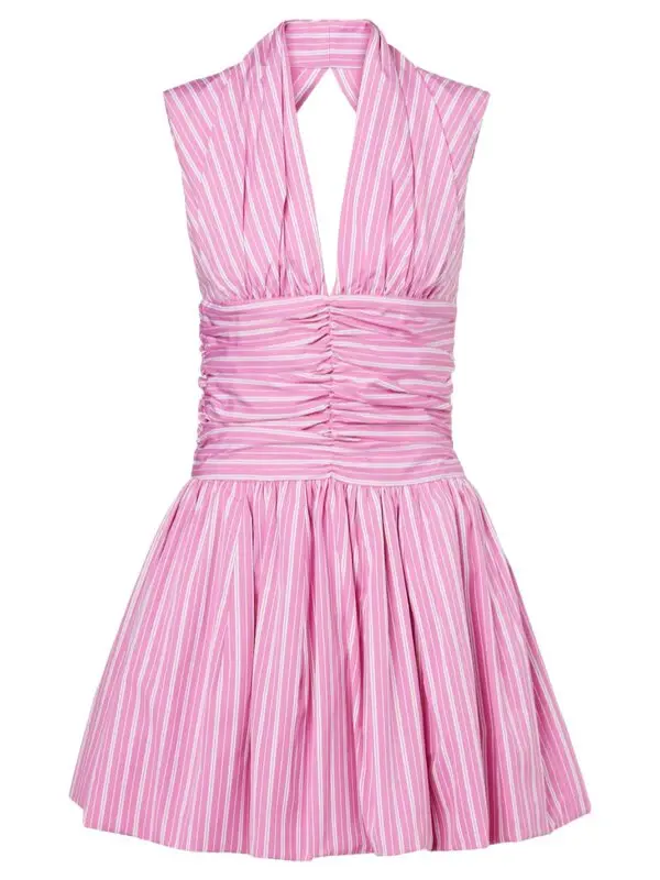 PATOU Sleeveless Striped Mini Dress - Pink