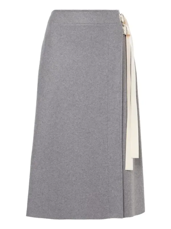 JIL SANDER Wool-blend Wrap Skirt - Gray