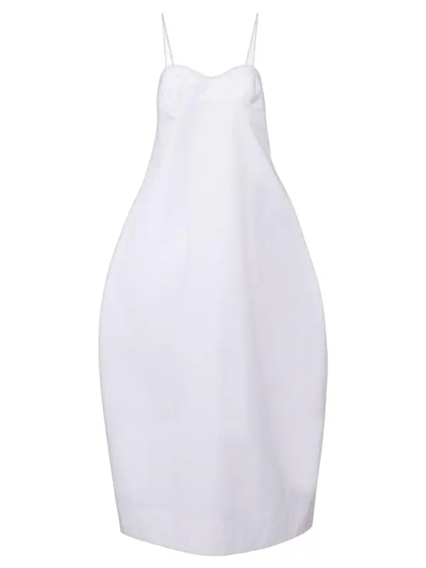 RÓHE Sleeveless Cotton Dress With Back Slit - White