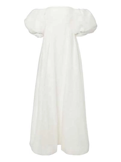 Rebecca Vallance Matchmaker Puff Sleeve Off-shoulder Gown - White