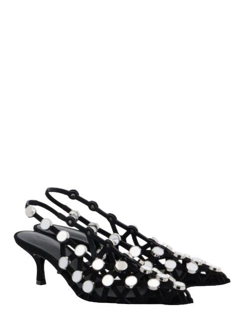 Attico Embellished Pointed Toe Slingback Sandals - Black