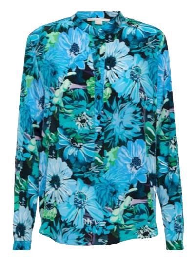 Stella McCartney Floral Silk Crêpe De Chine Blouse - Blue
