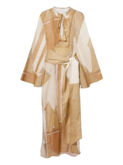 Johanna Ortiz Cotton Voile Kaftan With Belted Waist - Nude