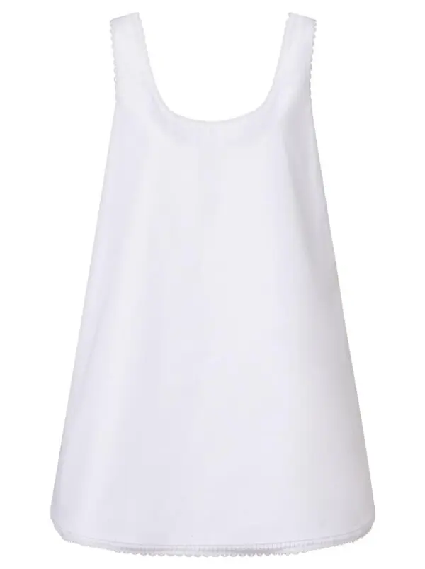 RÓHE Lace-trimmed Cotton Poplin Mini Dress - White
