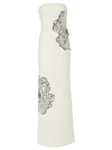 Rebecca Vallance Layana Strapless Embellished Gown - Gray