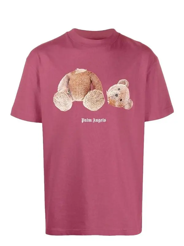 Palm Angels Teddy Bear-print Logo T-shirt - Pink