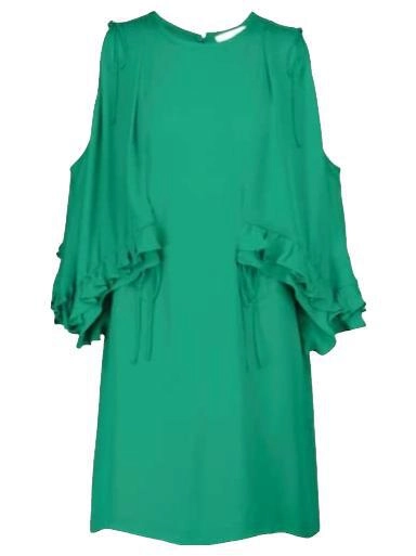 Dorothee Schumacher Long Sleeve Dress With Gathered Seams - Green