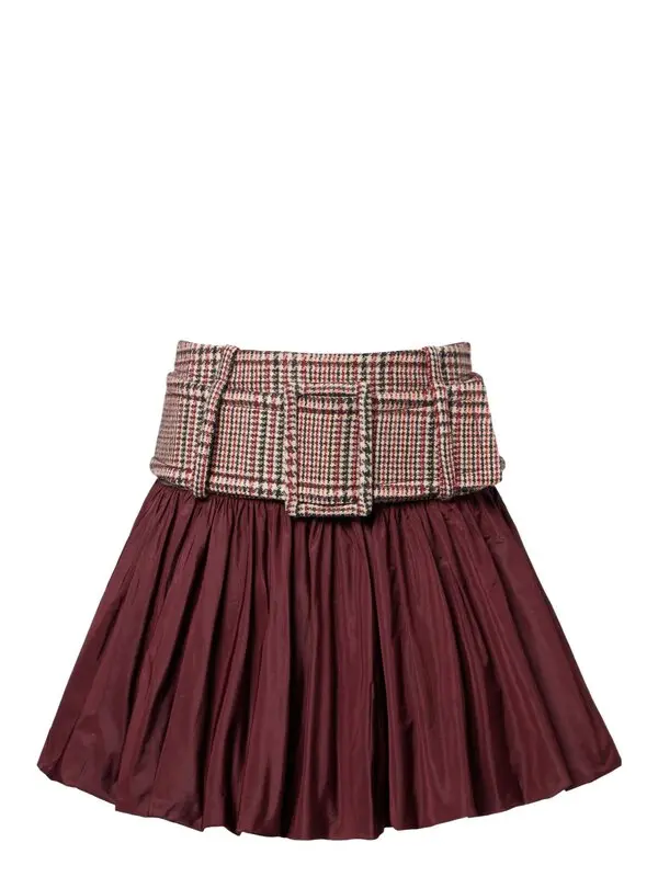 PATOU Check Pleated Mini Skirt - Red
