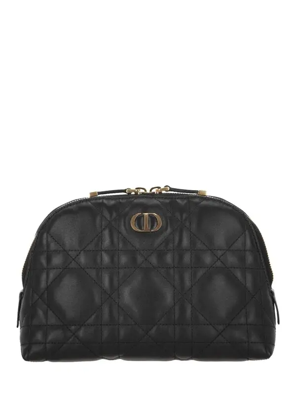 Dior Quilted Zipper Clutch - Black
