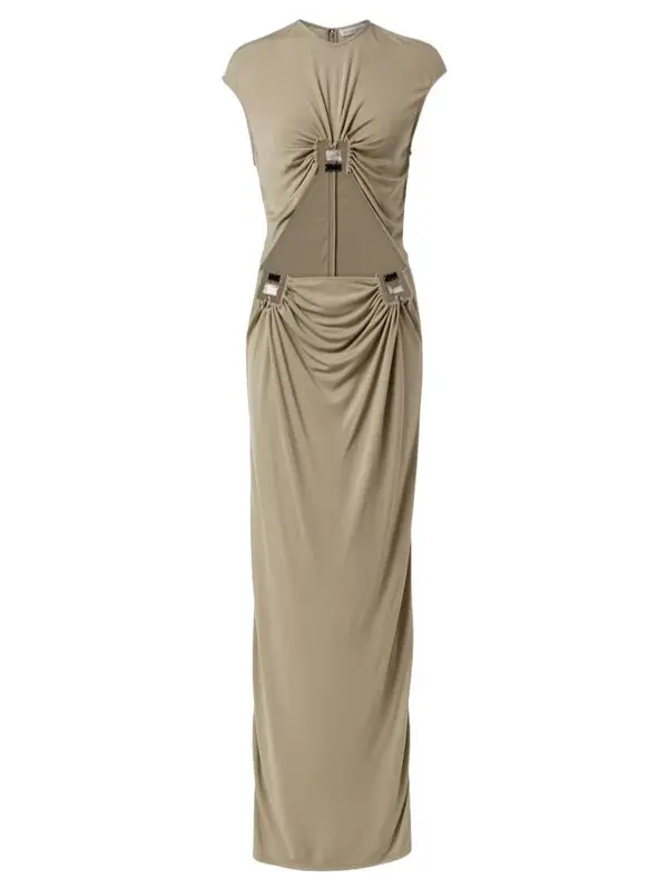 Christopher Esber Pendant Embellished Jersey Maxi Dress - Nude