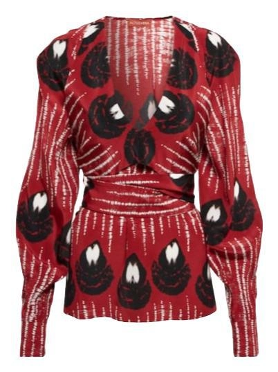 Altuzarra Dagur Printed Silk Blouse - Red