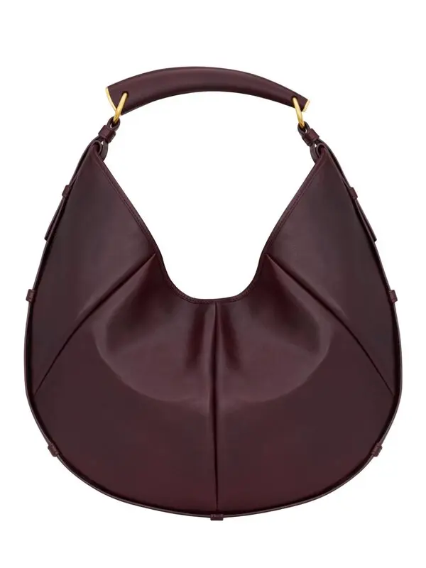 Saint Laurent Mombasa Medium Leather Hobo Bag - Red