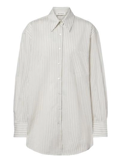 RÓHE Striped Silk And Cotton Shirt - White